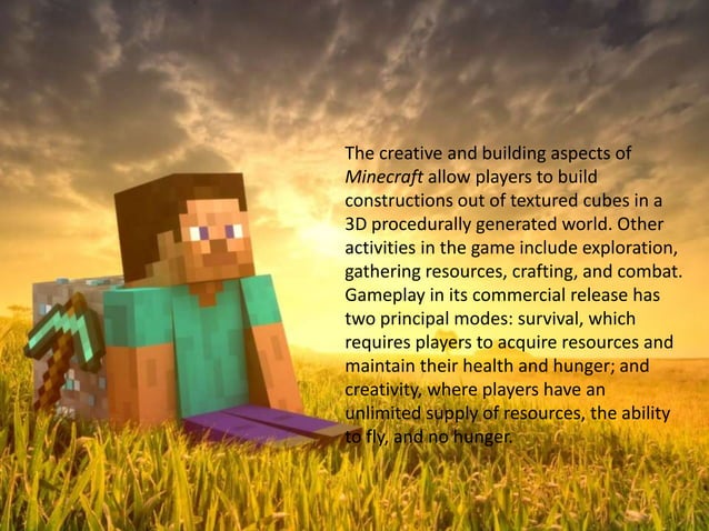 Minecraft | PPTX | Roleplaying Games | Games and Puzzles