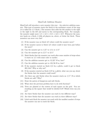 MineCraft Addition Monster | PDF