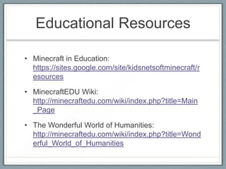 Crafting in the Classroom: Minecraft as a Learning Tool | PPTX