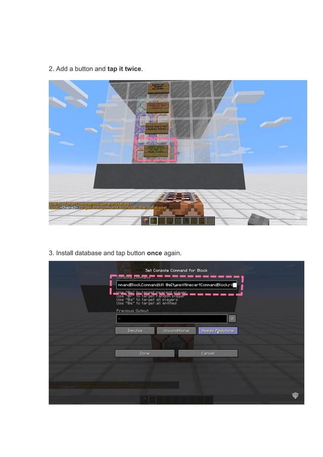 Minecraft 1.9 new tip make any block into slab with only one command | PDF