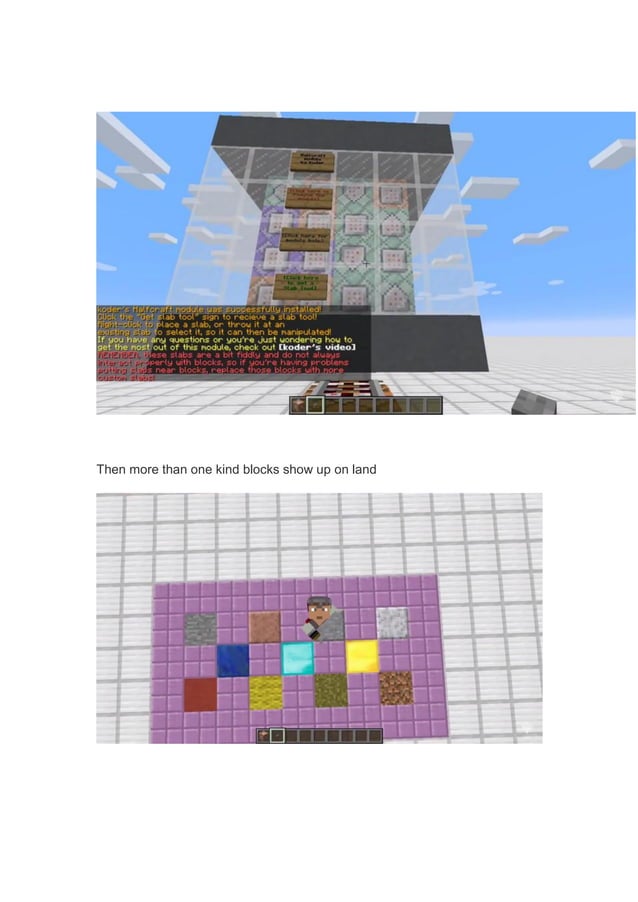 Minecraft 1.9 new tip make any block into slab with only one command | PDF