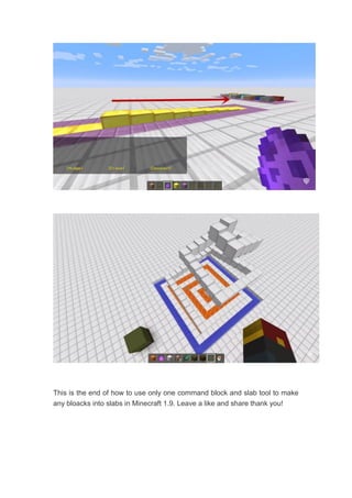 Minecraft 1.9 new tip make any block into slab with only one command | PDF