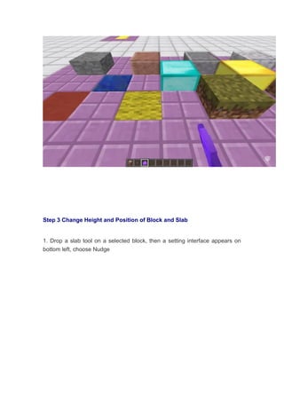 Minecraft 1.9 new tip make any block into slab with only one command | PDF