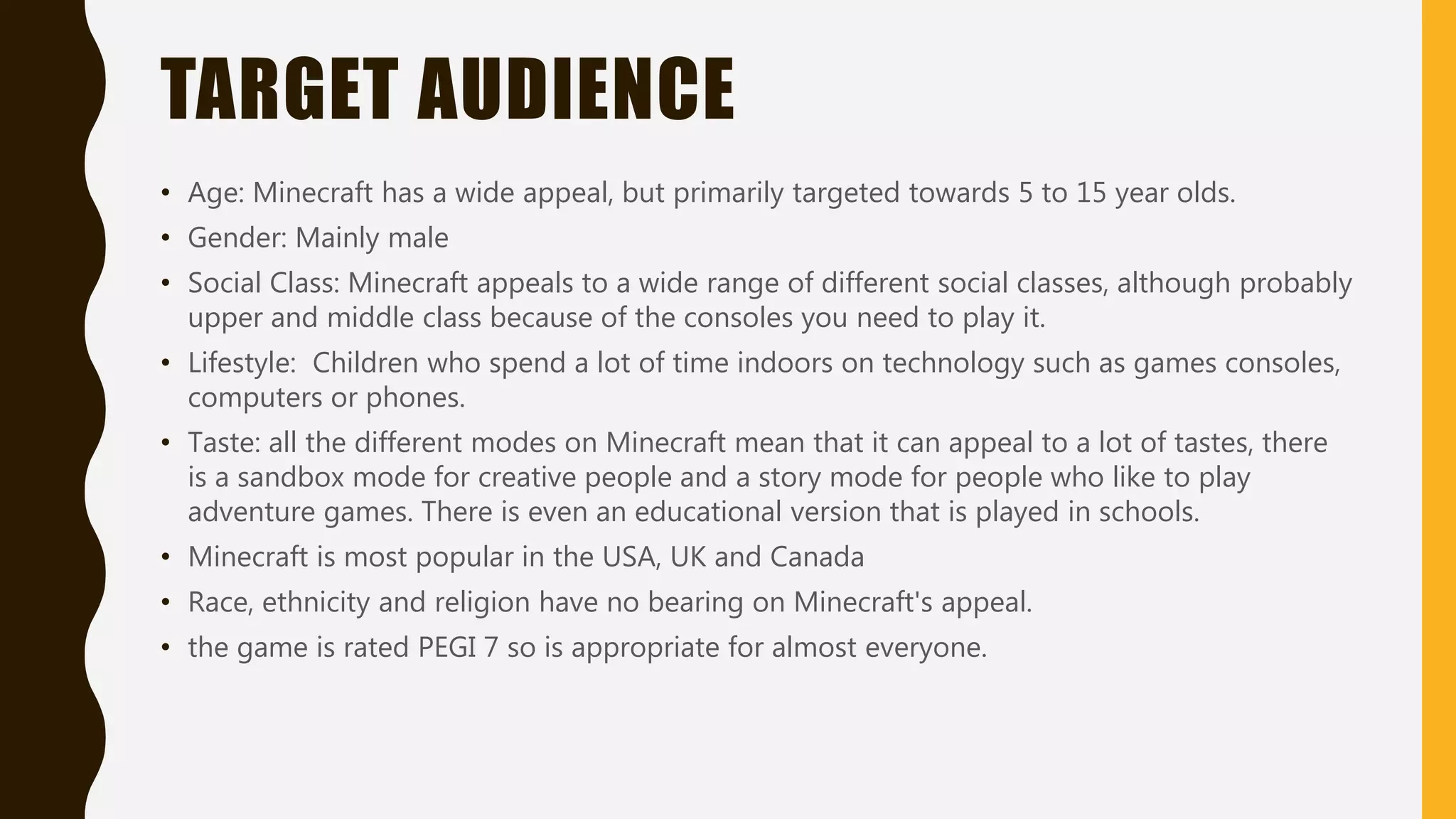 Minecraft Audience | PPTX