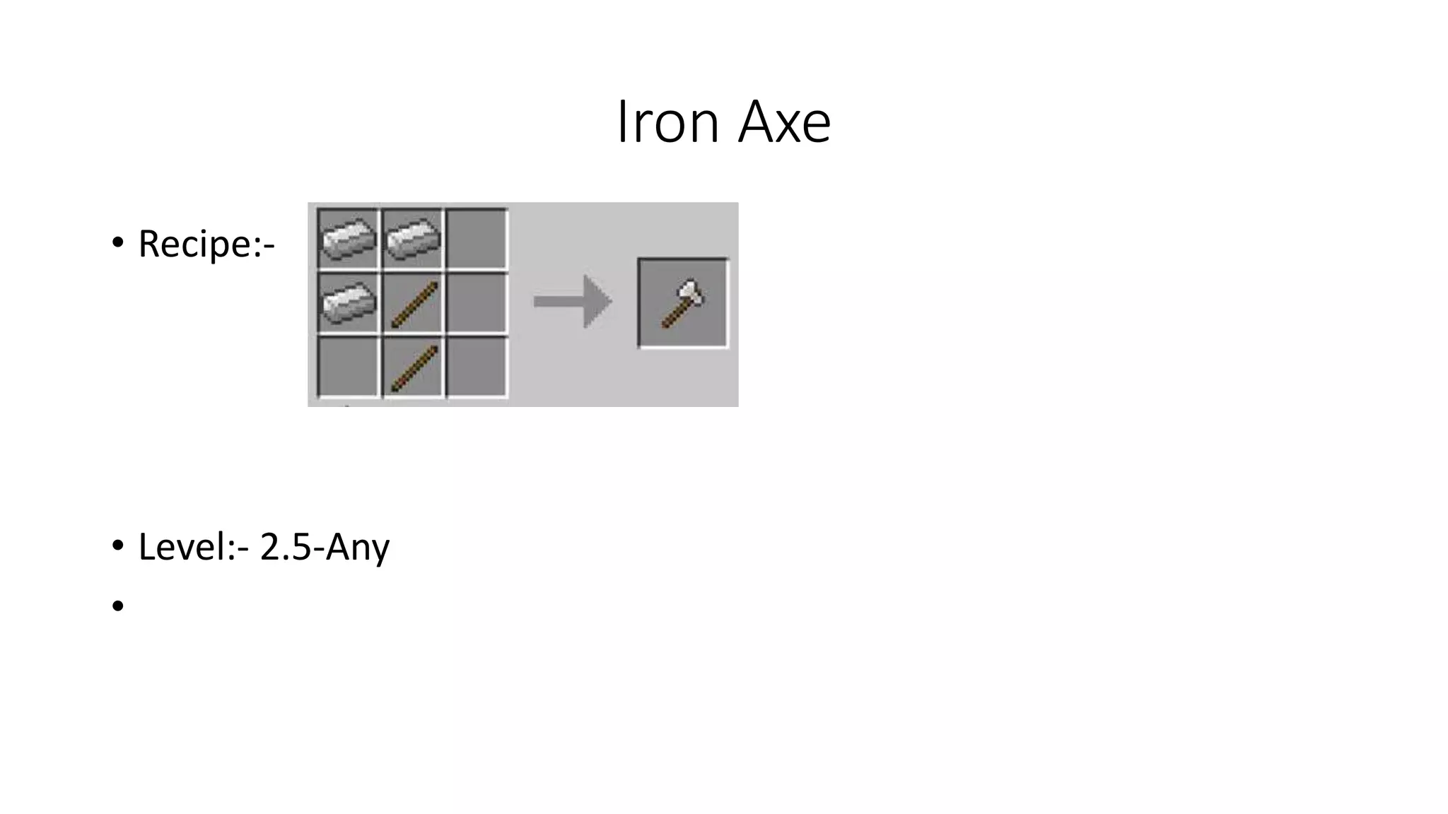 Minecraft axe's | PPT