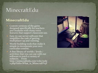 Minecraft edu silver lake 2014 innovation day at NEKLS | PPT