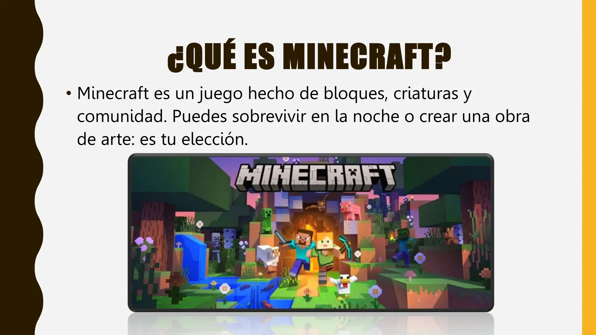 PRESENTACIÓN DE MINECRAFT PARA NIÑOS CON DATOS IMPORTANTESpptx | PPTX
