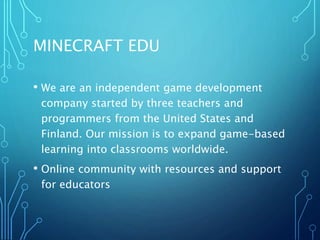 Minecraft Emerging Technology | PPT
