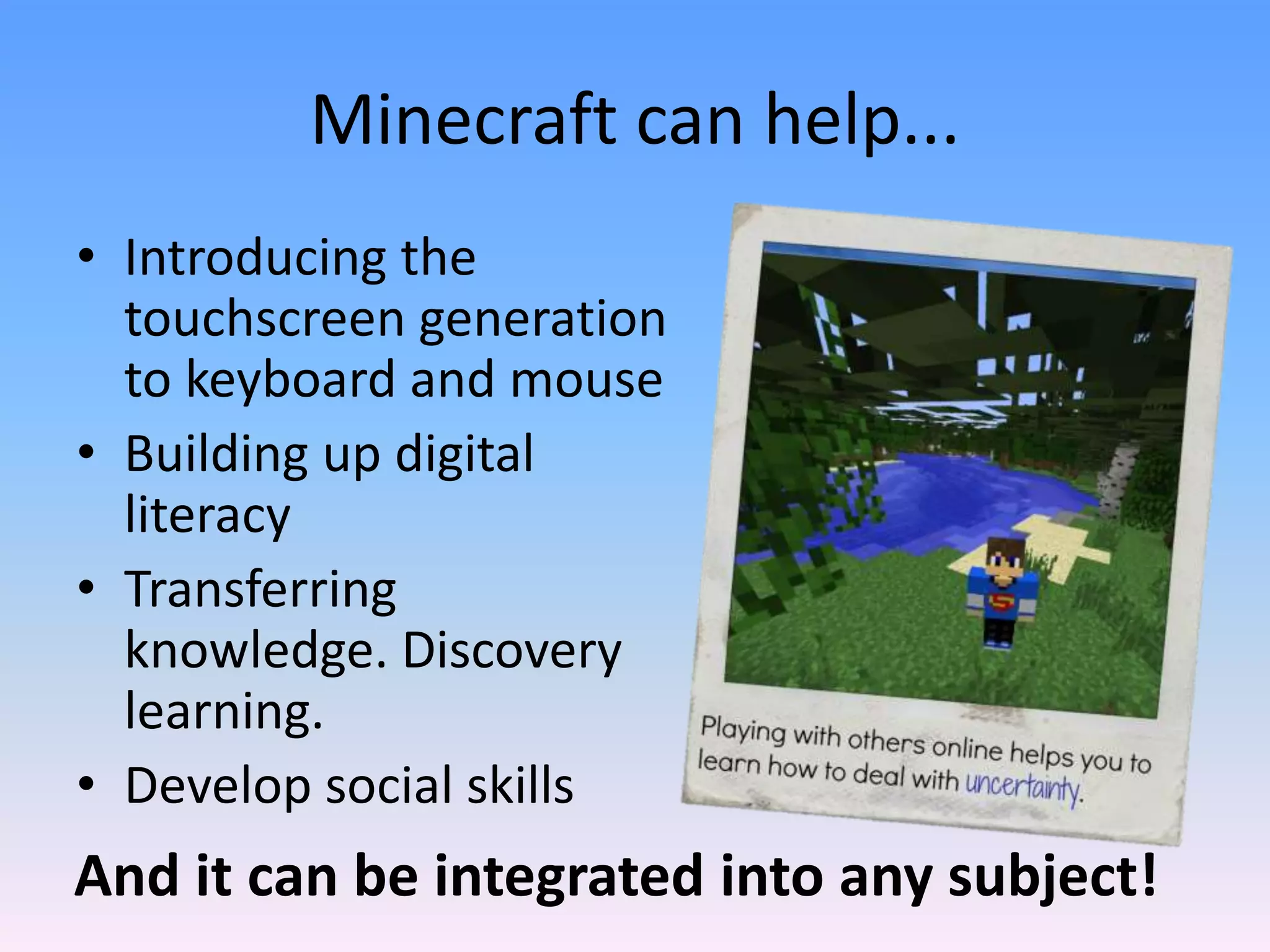 Minecraft in the classroom February 2015 | PPT