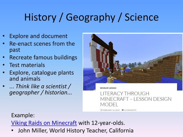 Minecraft in the classroom February 2015 | PPT