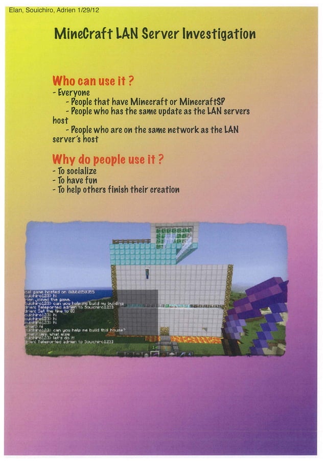 Minecraft Investigation 1.29.13