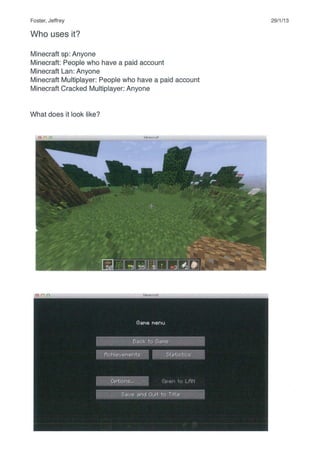 Minecraft Investigation 1.29.13