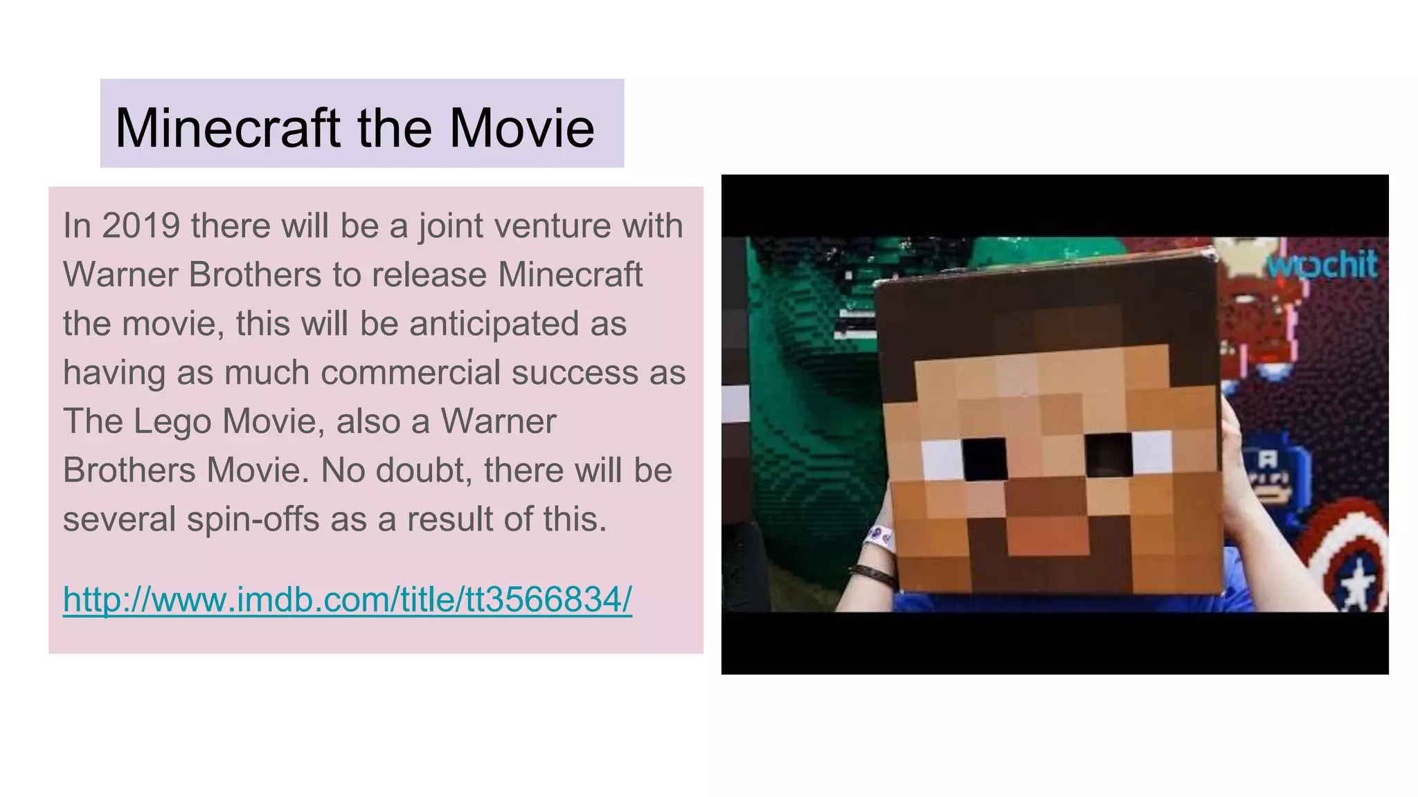 Minecraft marketing | PPTX | Video Game Genres | Video Gaming