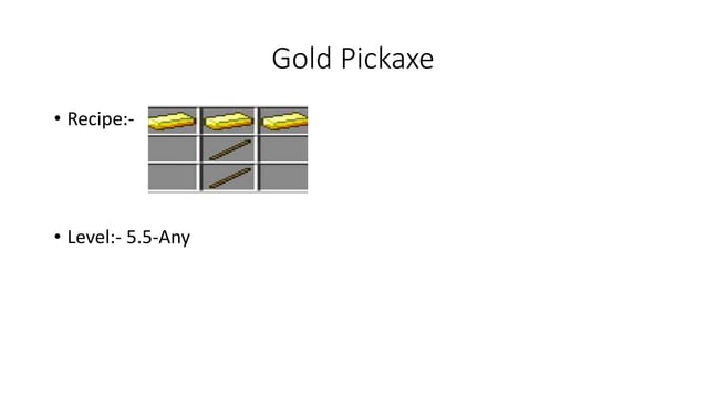 Minecraft pickaxe's | PPT