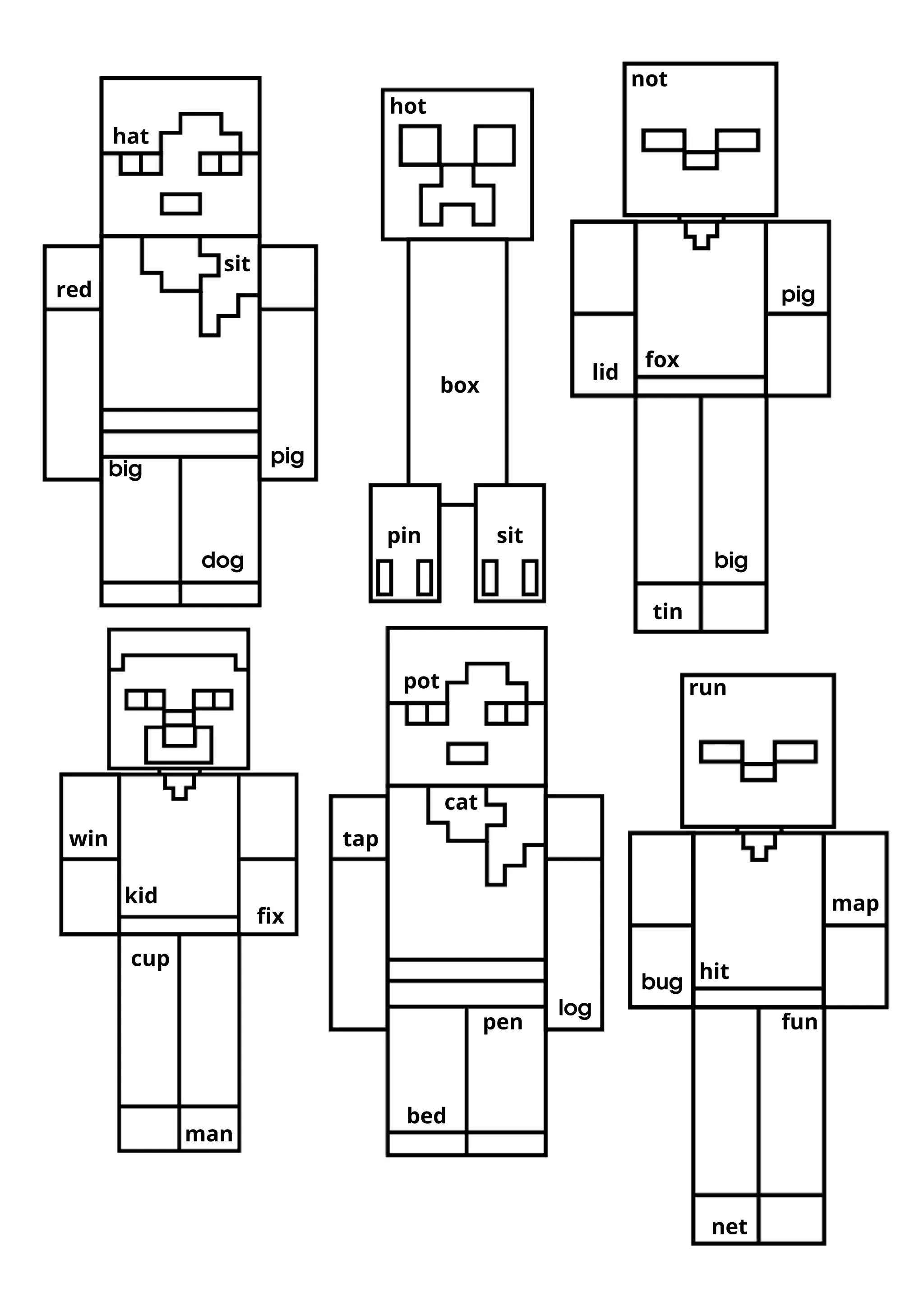 Minecraft reading pdf. Reading game for kids | PDF