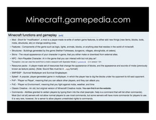 Minecraft and Game Based Learning | PPT