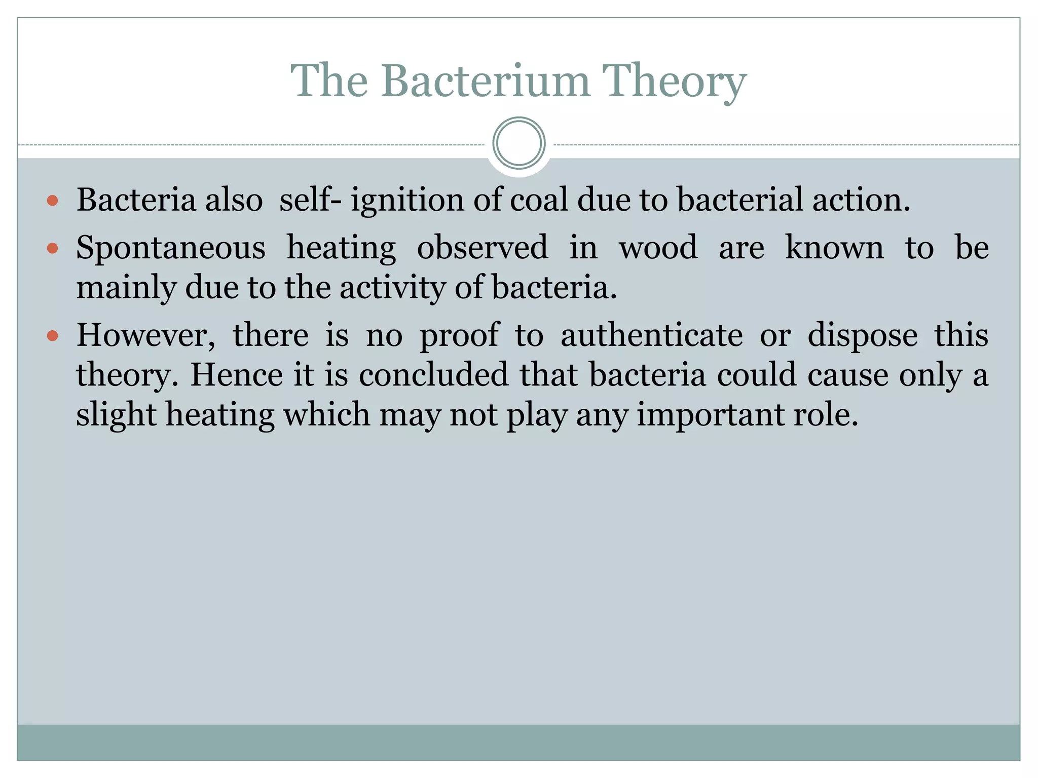 Theory of spontaneous combustion of coal | PPTX | Chemistry | Science