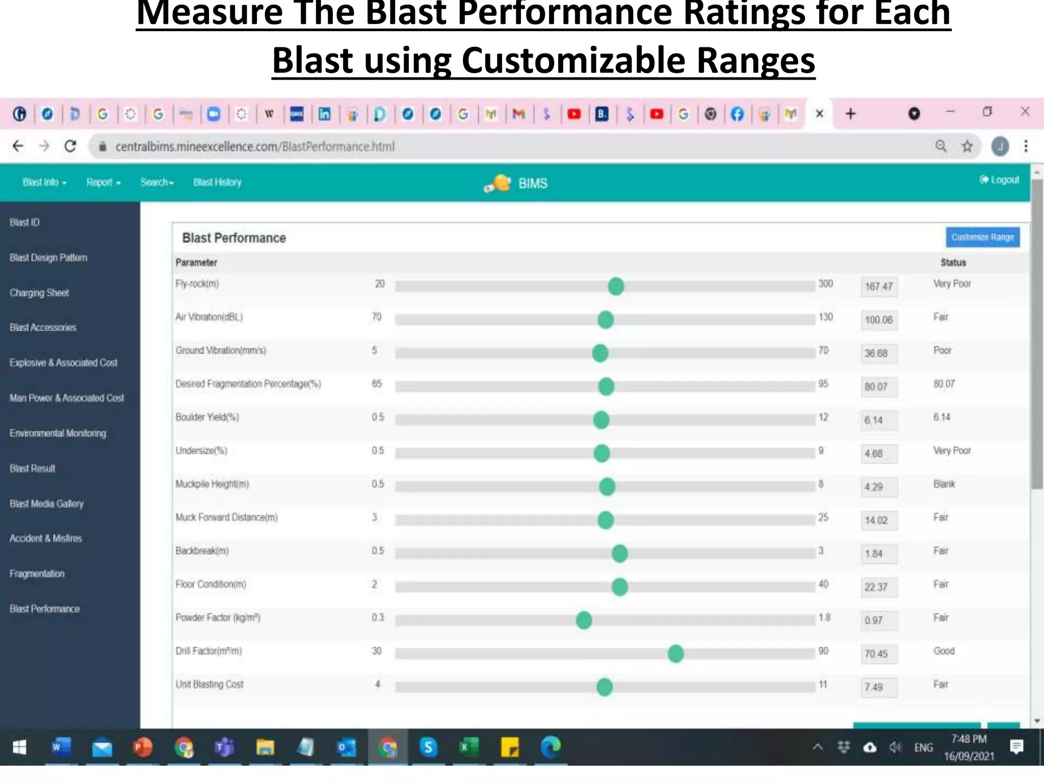 MineExcellence blast performance | PPT