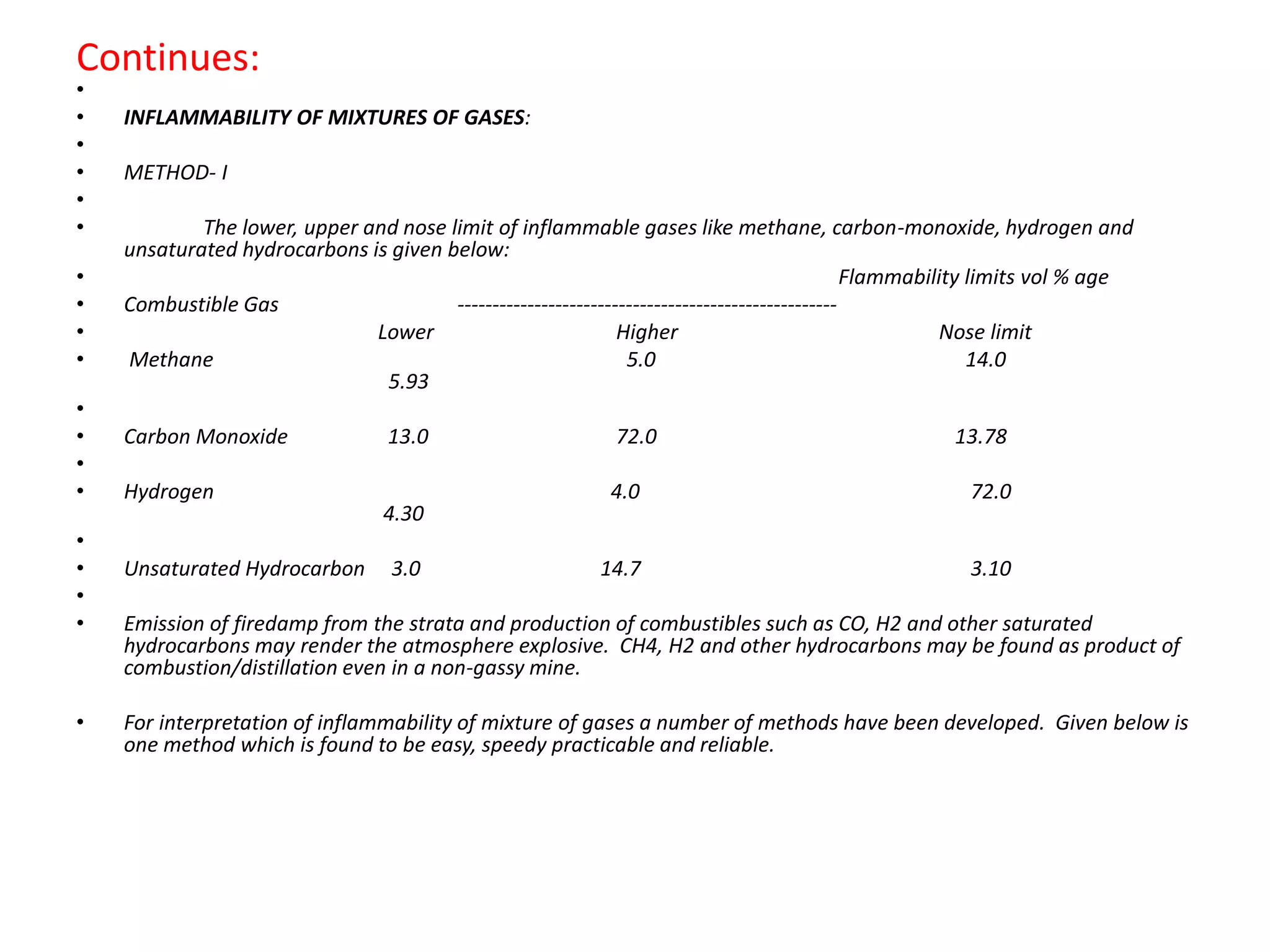Mine gases and testing, maintenance of fire seals | PPTX | Lung and ...