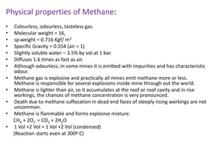 Mine gases and testing, maintenance of fire seals | PPTX
