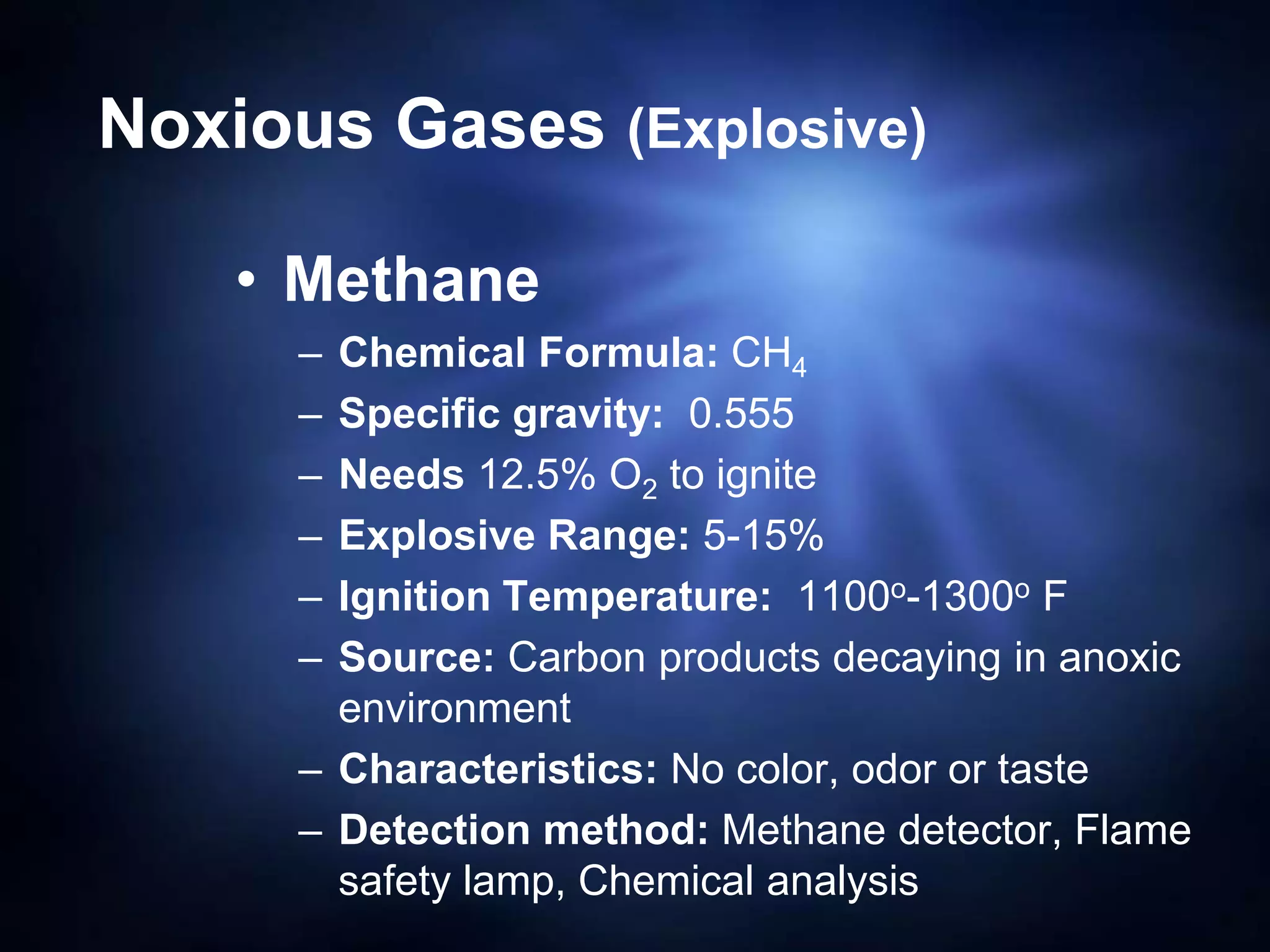 Mine gases detection & maintenance of fire seals | PPT