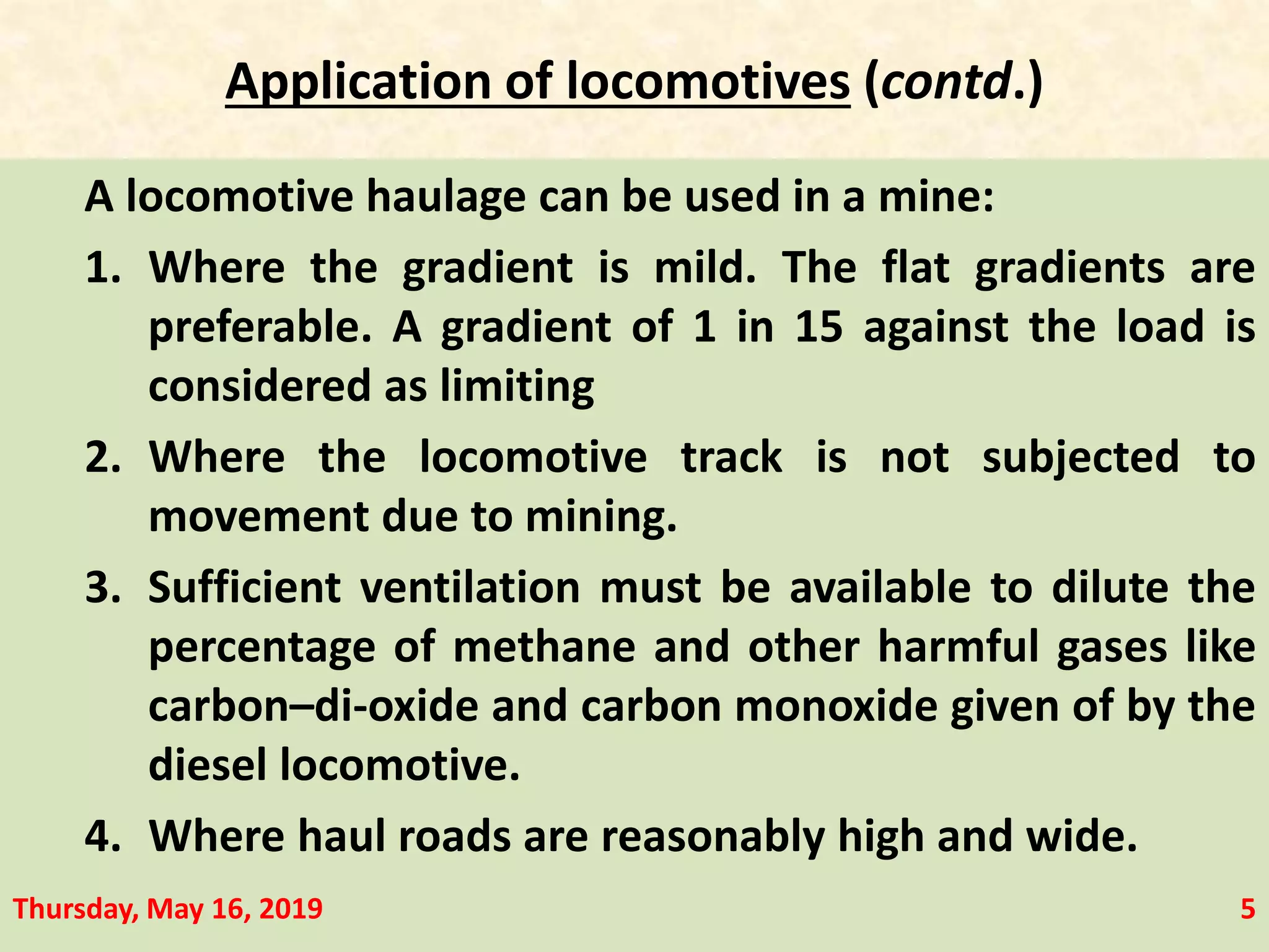 Mine locomotive ppt (under ground transport system ) | PPTX