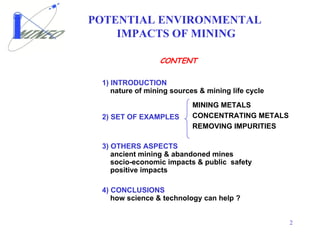 POTENTIAL ENVIRONMENTAL IMPACTS OF MINING | PDF