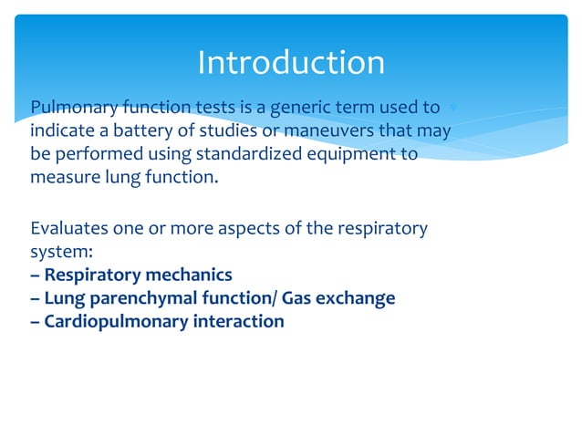 Pulmonary Function Test Ppt