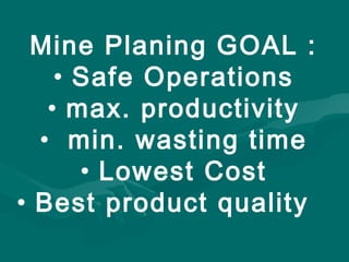 Mine planning | PPT