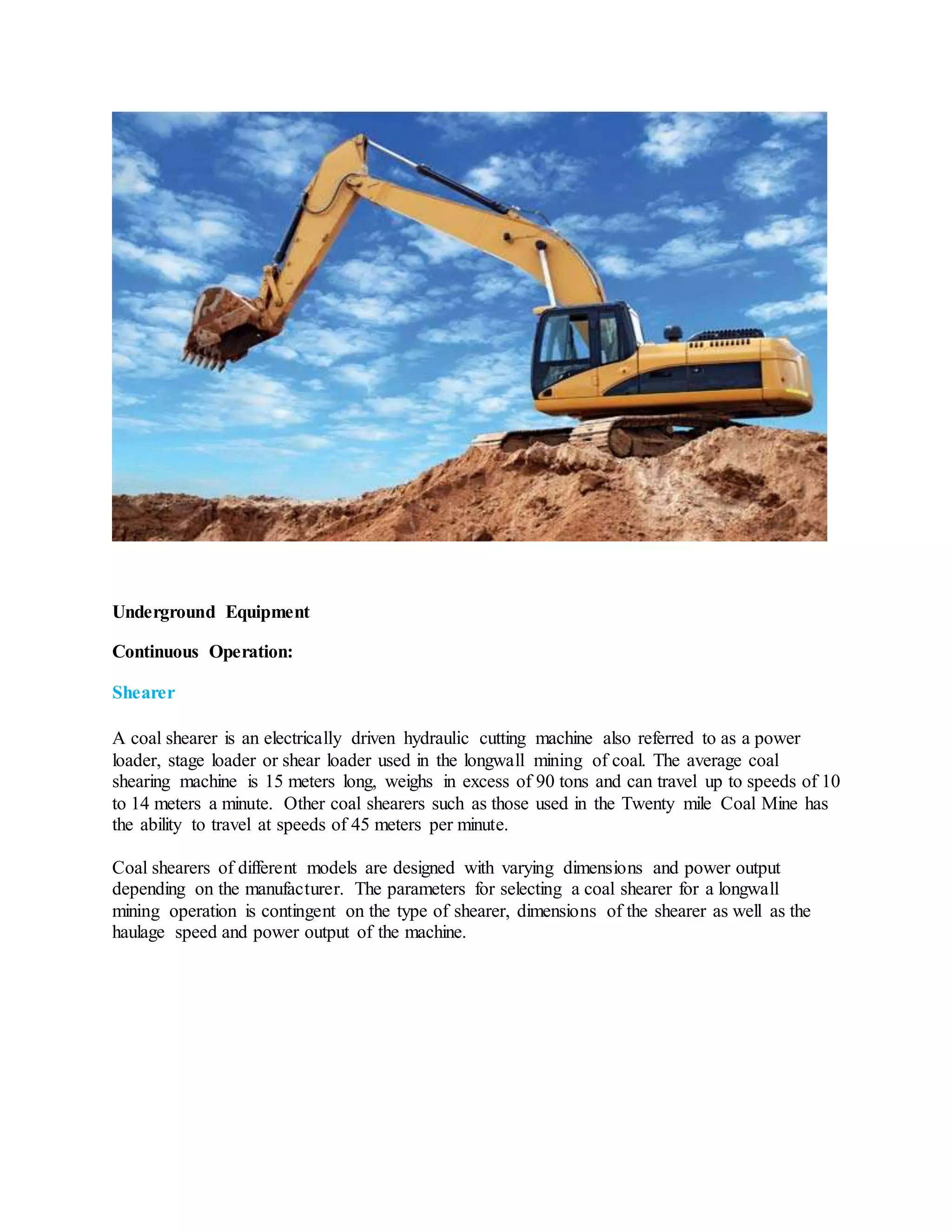 Mine Power & Drainage System | DOCX