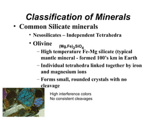 classification of minerals and types of bonding involve in it | PPT
