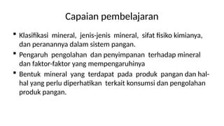 Jenis-Jenis Mineral yang terdapat di dalam alam | PPT