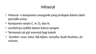 Jenis-Jenis Mineral yang terdapat di dalam alam | PPT