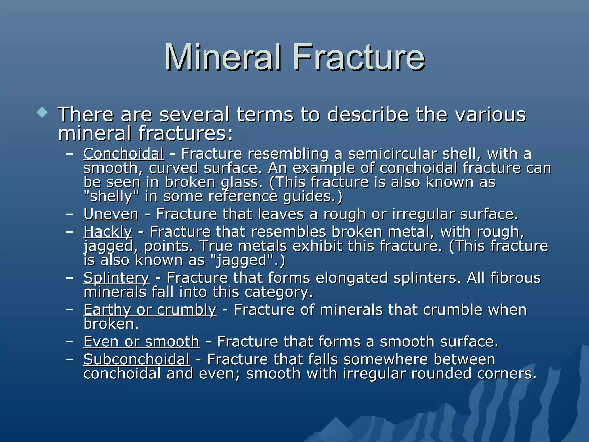 Mineral Cleavage and Fracture | PPT