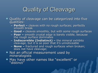 Mineral Cleavage and Fracture | PPT
