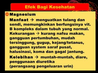 Mineral dan efeknya bagi kesehatan | PPT
