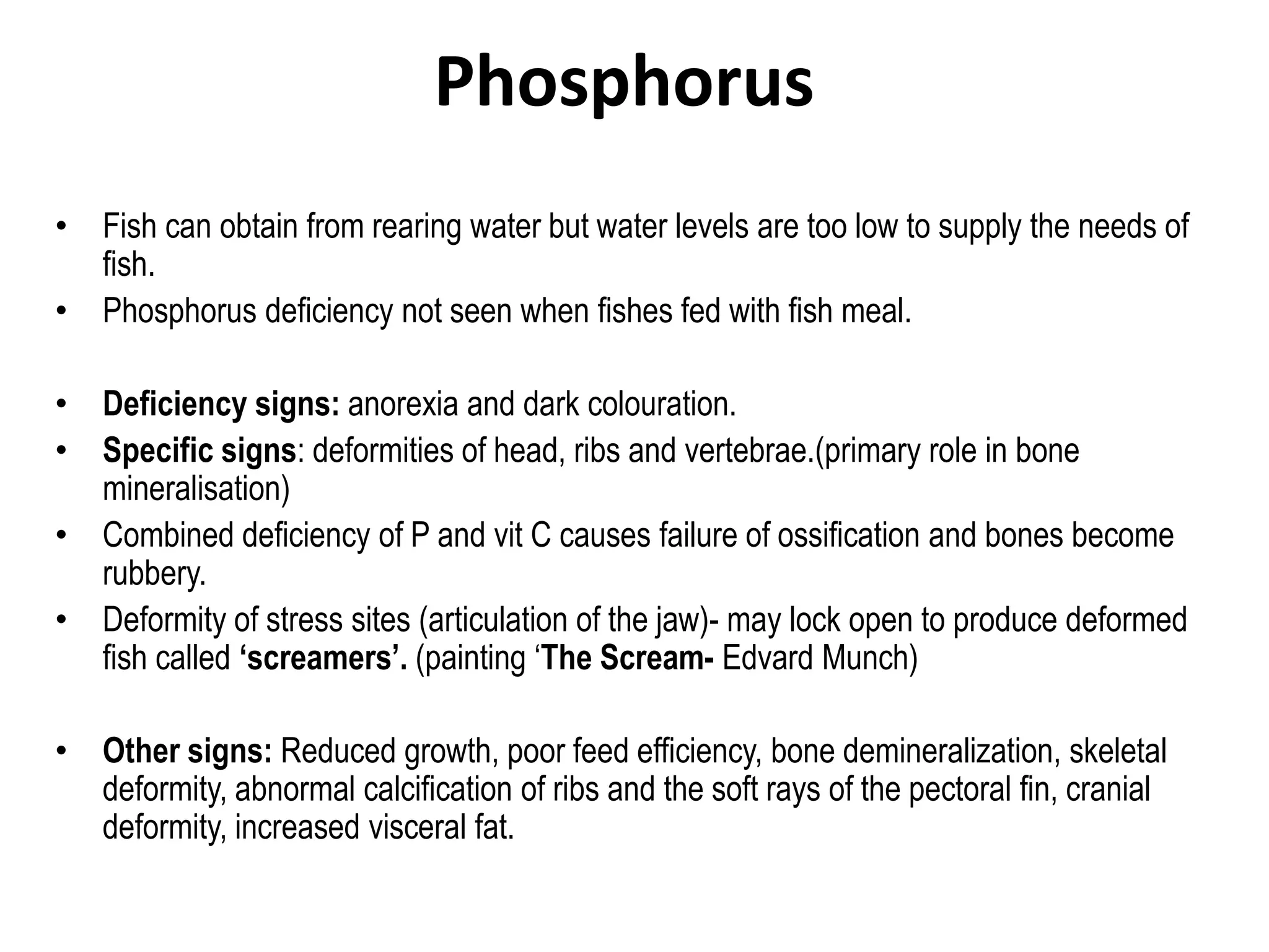 Mineral deficiency and toxicity in fish | PPTX
