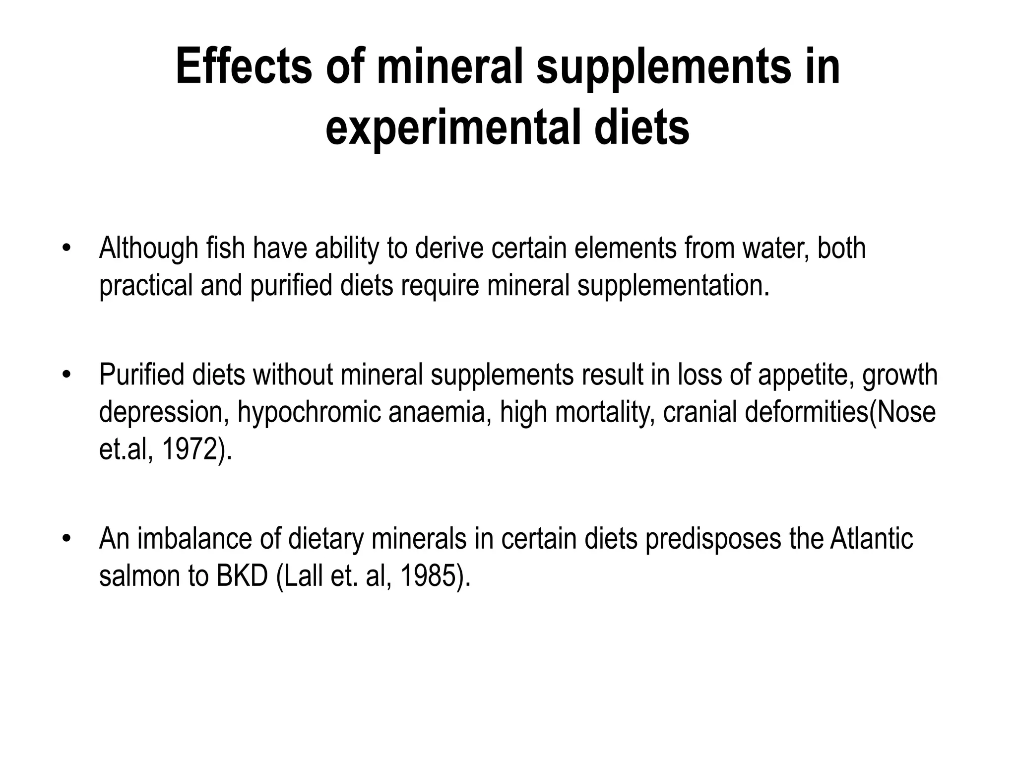 Mineral deficiency and toxicity in fish | PPT