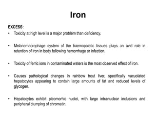 Mineral deficiency and toxicity in fish | PPTX