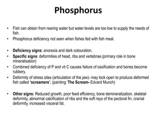 Mineral deficiency and toxicity in fish | PPTX