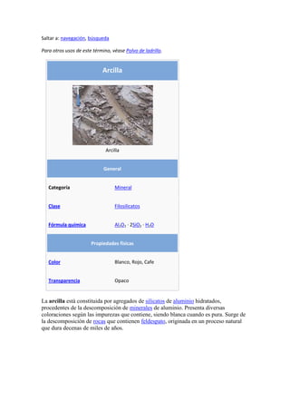 Minerales de la arcilla | DOCX