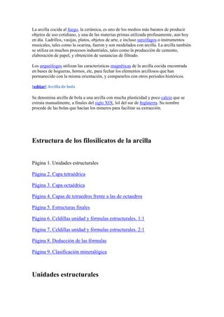 Minerales de la arcilla | DOCX