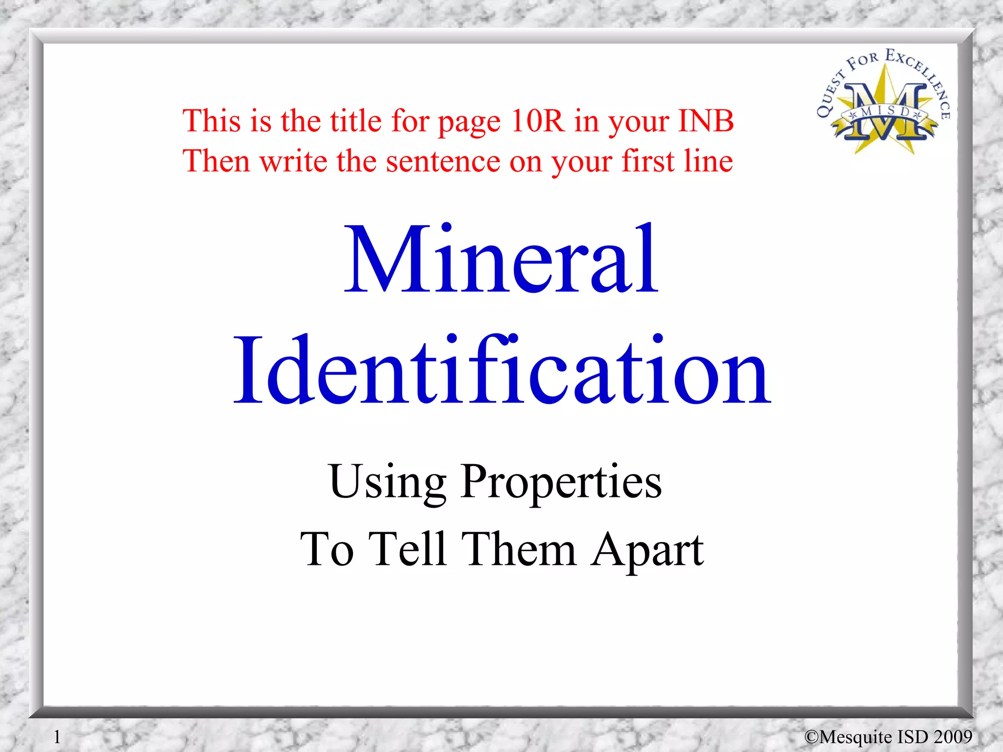 Mineral identification | PPT