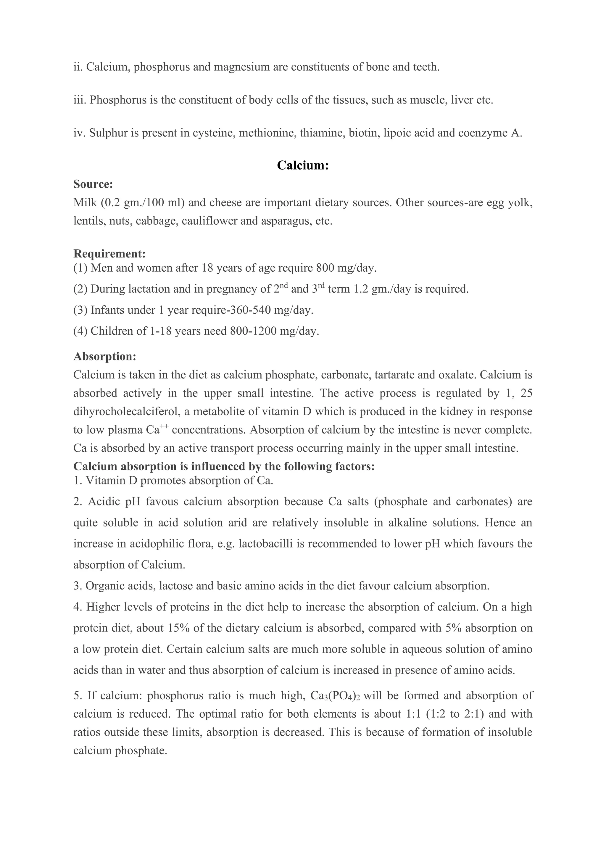 Mineral Metabolism- Notes Biochemistry And Clinical Pathology | PDF
