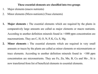 Mineral nutrition of Plants: Functions and deficiency symptoms of ...