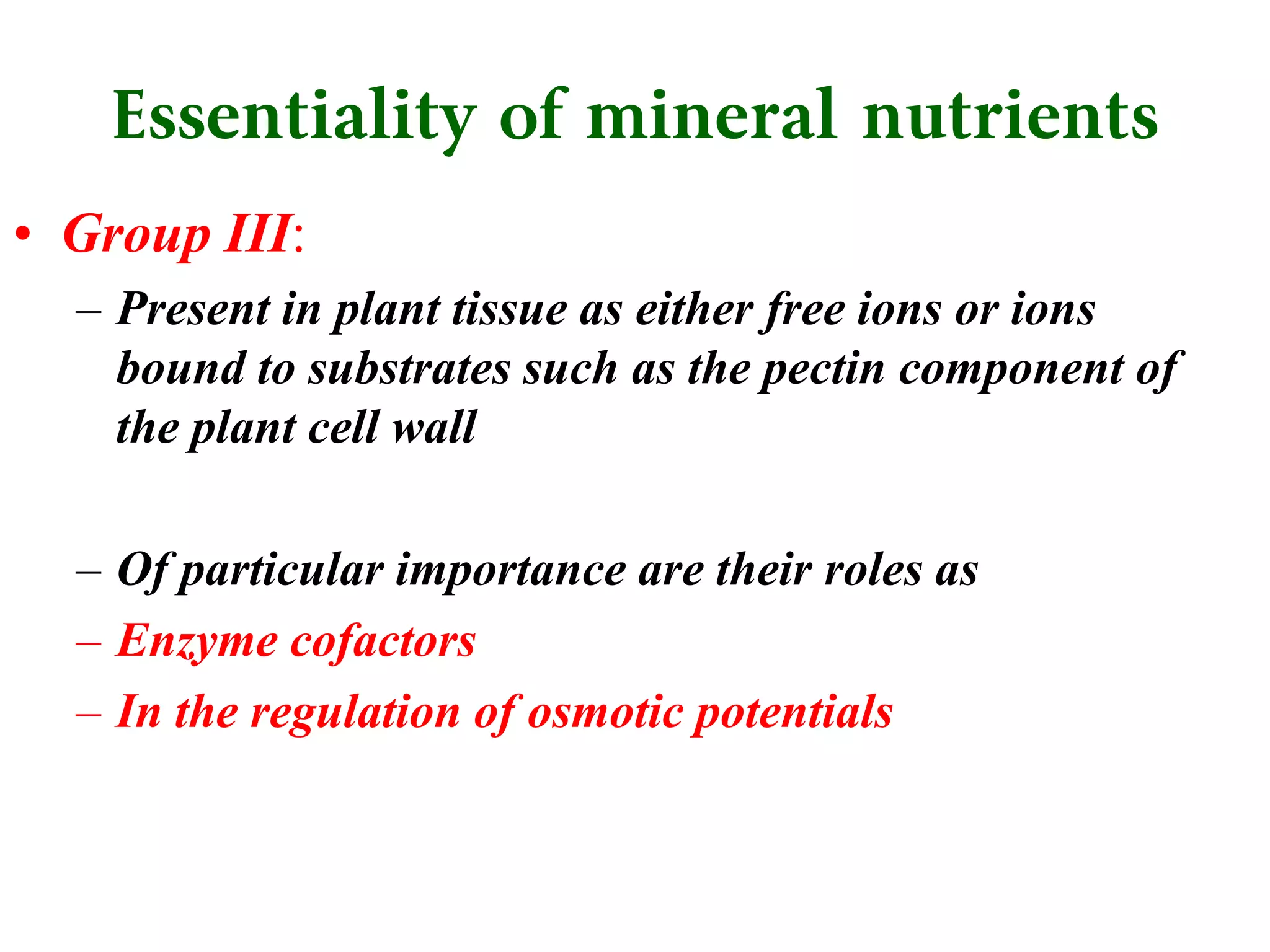 Mineral nutrition in plants | PDF