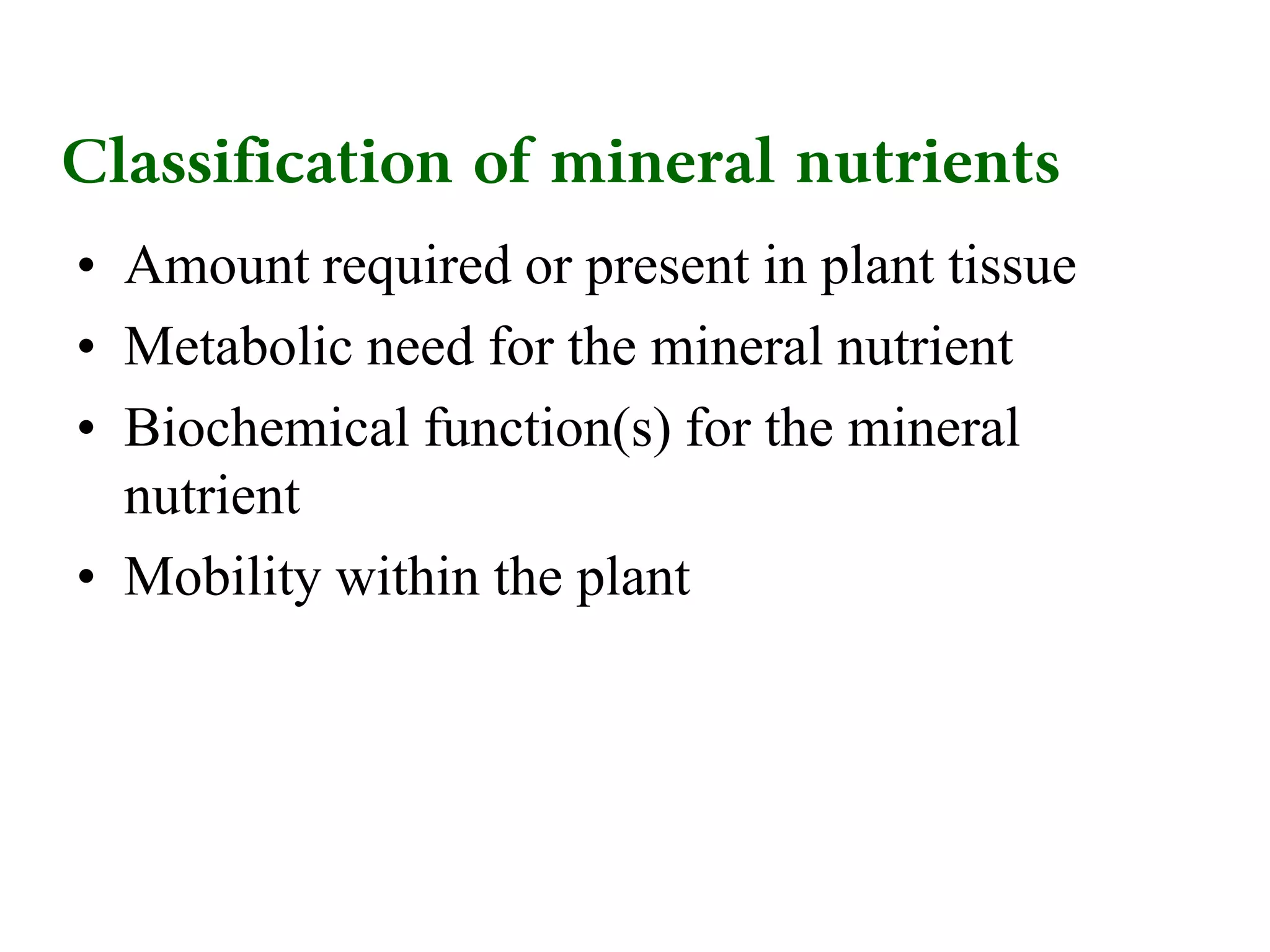 Mineral nutrition in plants | PDF