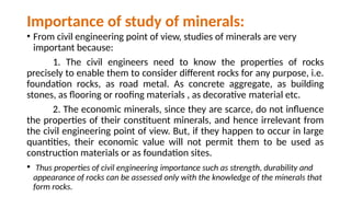 Civil Engineering GEOL40 Geology (MINERALOGY) | PPTX
