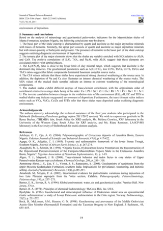 Mineralogy and geochemical appraisal of paleo redox indicators in ...