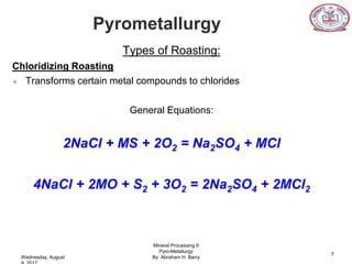 Mineral Processing (Pyrometallurgy) | PPTX